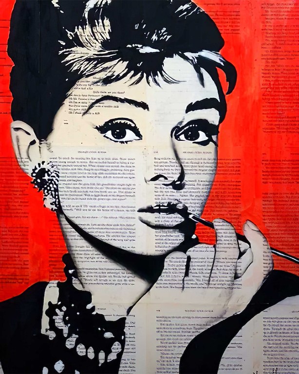 Audrey Hepburn, uramljena slika 40x50cm i 50x70cm