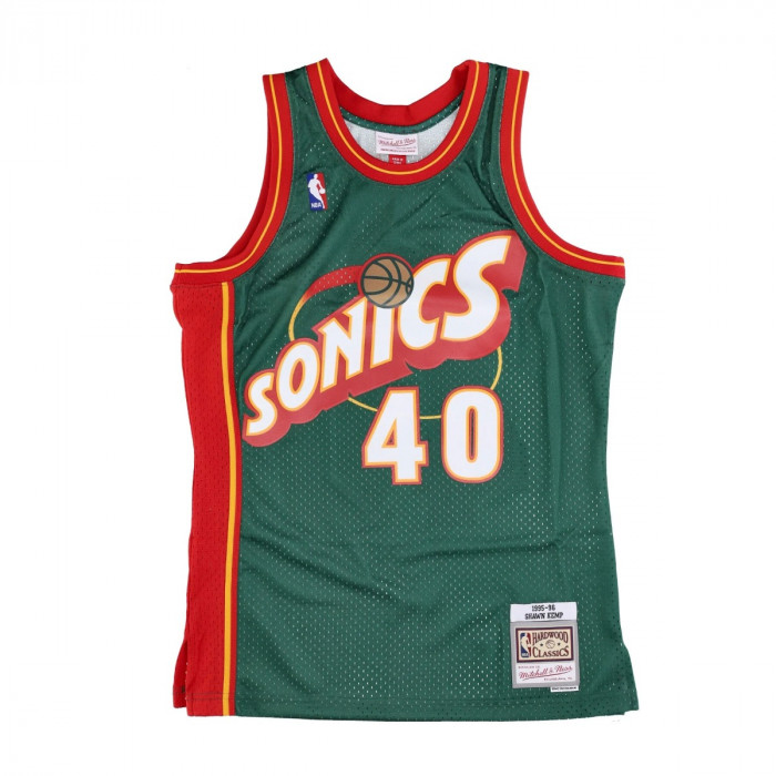 Shawn Kemp 40 Seattle Supersonics 1995-96 Mitchell and Ness Swingman dres