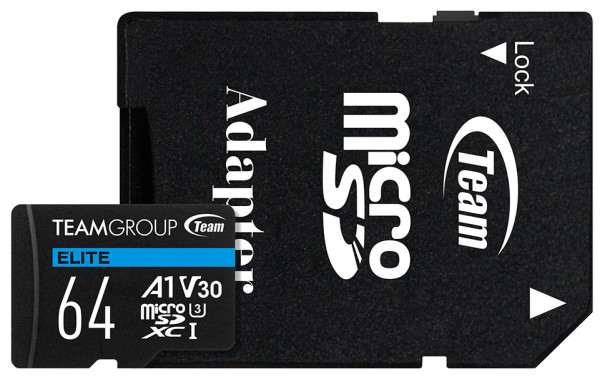 TeamGroup MICRO SDXC 64GB ELITE, UHS-I U3 V30 A1, 100/50MB/s +SD Adapter