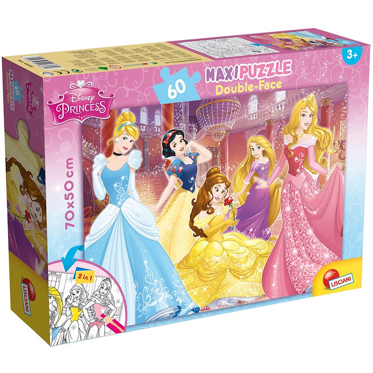 Slagalica Lisciani 60pcs Maxi Princess 2u1 slozi I oboji 48250