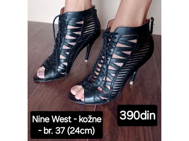 Nine West sandale štikle kožne crne br. 37