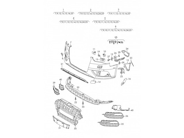 Audi A3 Resetka Prednjeg Branika Otvor Maglenka Desno