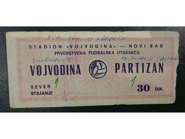 FUDBAL: VOJVODINA - PARTIZAN 09.11.1975