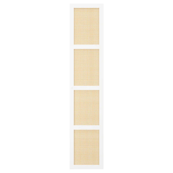 Vrata, bela/pleteni bambus, 40x192 cm