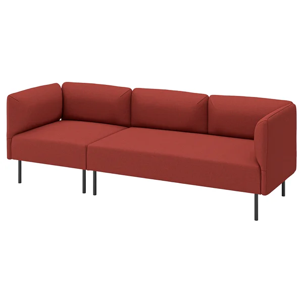 Modularna sofa trosed, Gunnared/smeđe-crvena metal