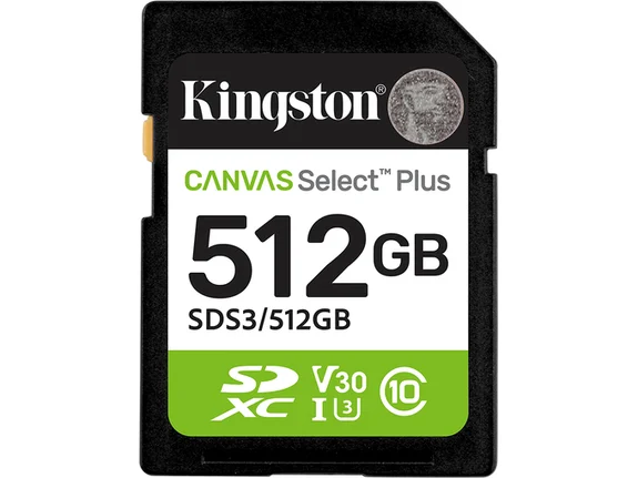Kingston SD memorijska kartica 512GB Canvas SelectPlus gen 3