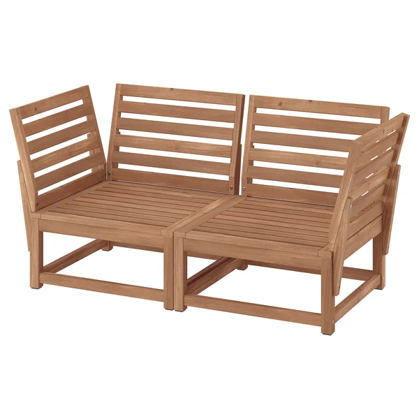Sofa dvosed, rukohvati svetlosmeđe bajcovano, 147 cm