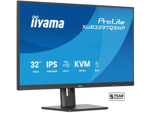 Iiyama Monitor 31.5 XUB3297QSNP-B1 IPS 2560×1440 100Hz 1ms HDMI DP 4×USB