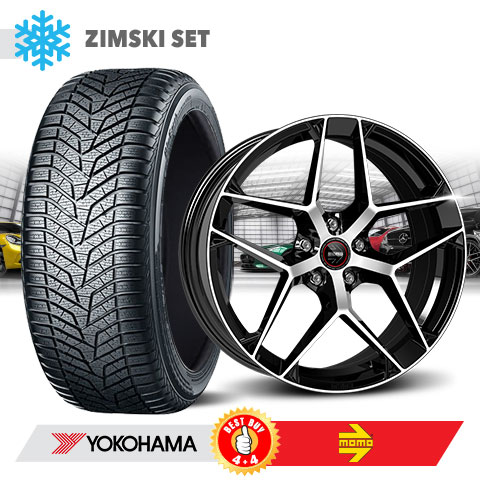 235/45 R19 SET Z YOKOHAMA + MOMO RF07 GB POL 5/120 + TPMS
