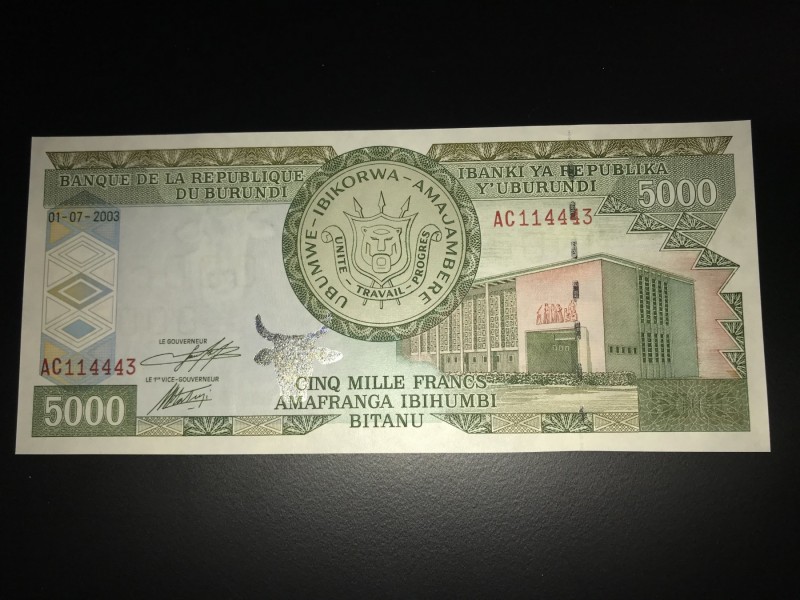 BURUNDI 5000 FRANAKA.2003.UNC.