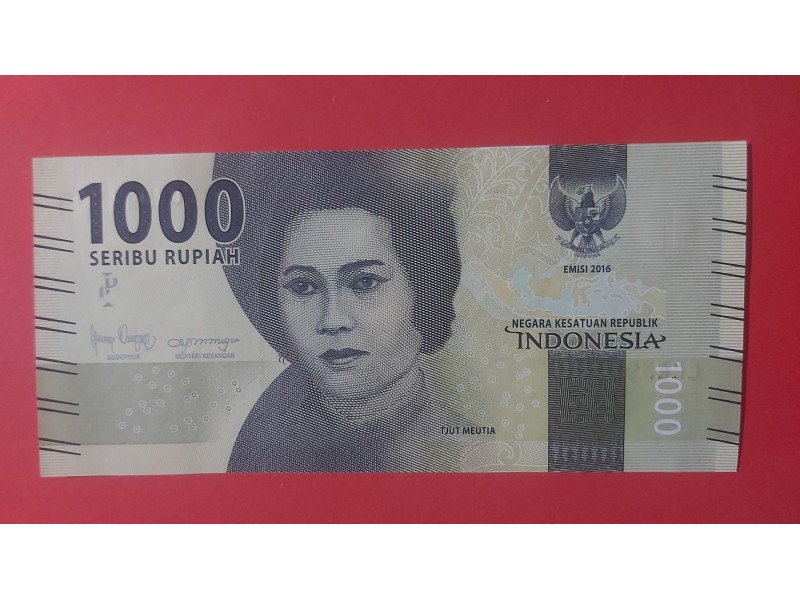 1.000 rupiah 2016 god Indonezija UNC