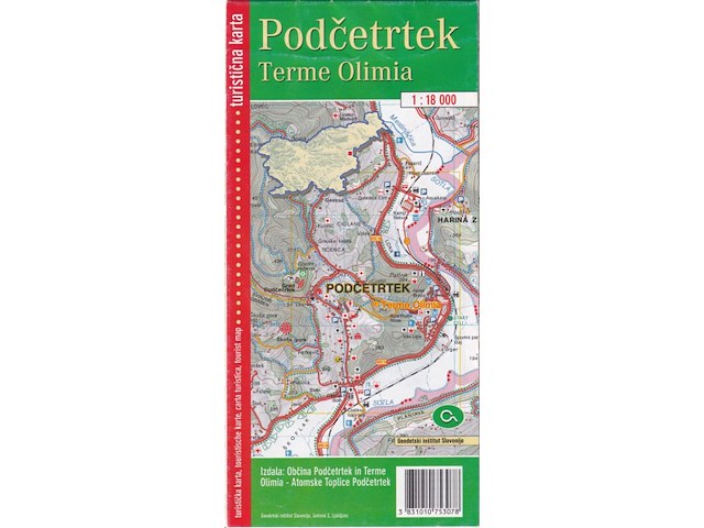 PODČETRTEK SLOVENIJA TURISTIČKA KARTA