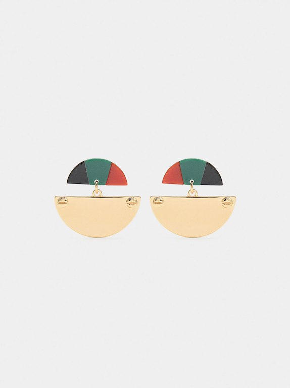 SEMICIRCLE EARRINGS WITH MULTICOLOR RESIN
