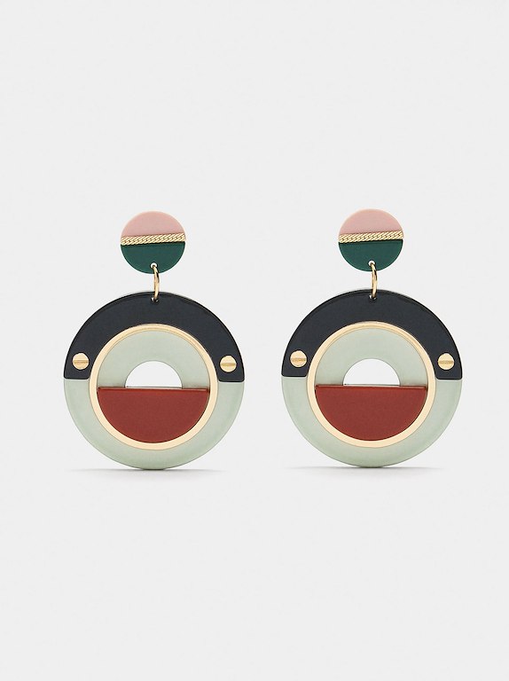 ROUND EARRINGS WITH RESIN