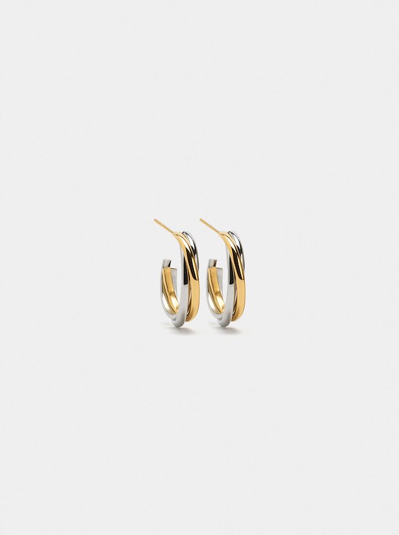 BICOLOR INTERTWINED HOOP EARRINGS - STAINLESS STEEL