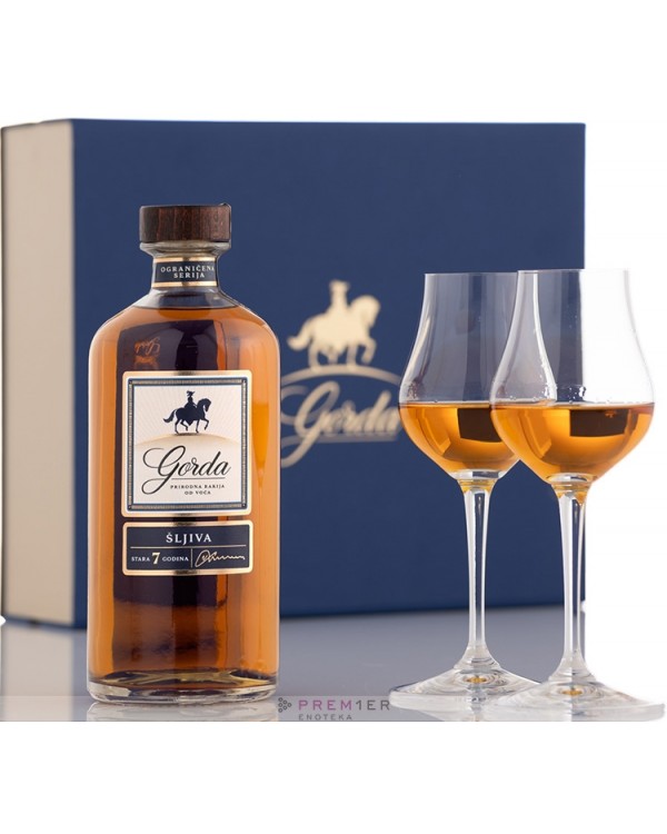 Gorda Šljiva 7 Godina Premium Voćna Rakija sa 2 Čaše 0.70l