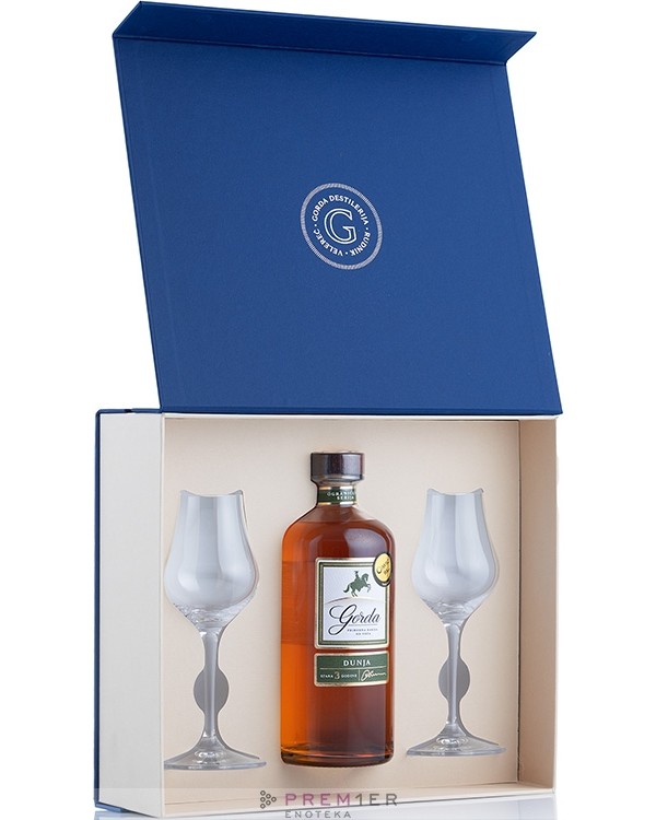 Gorda Dunja 3 Godine Premium Voćna Rakija sa 2 Čaše 0.70l