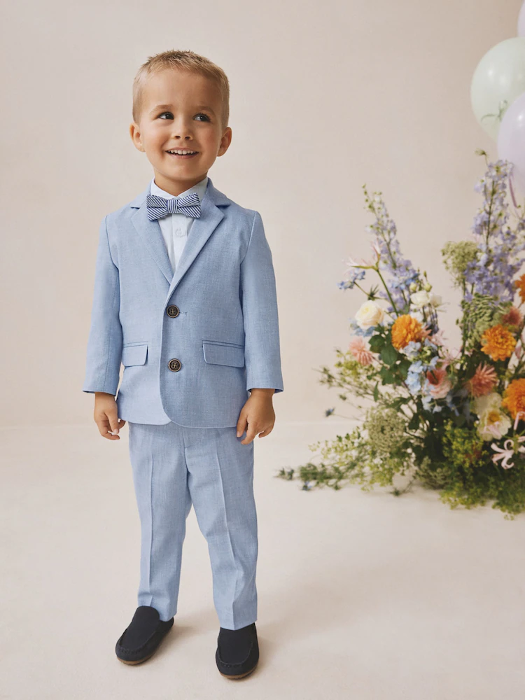 Plavo - Blejzer košulja pantalone i leptir mašna set (3mths-9god)