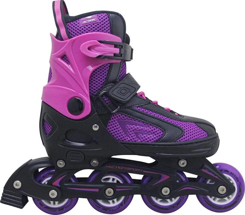 ROLERI ACTION PW126B-10 BLACK/PINK/PURPLE M 37-40 ALU ABEC5 PU