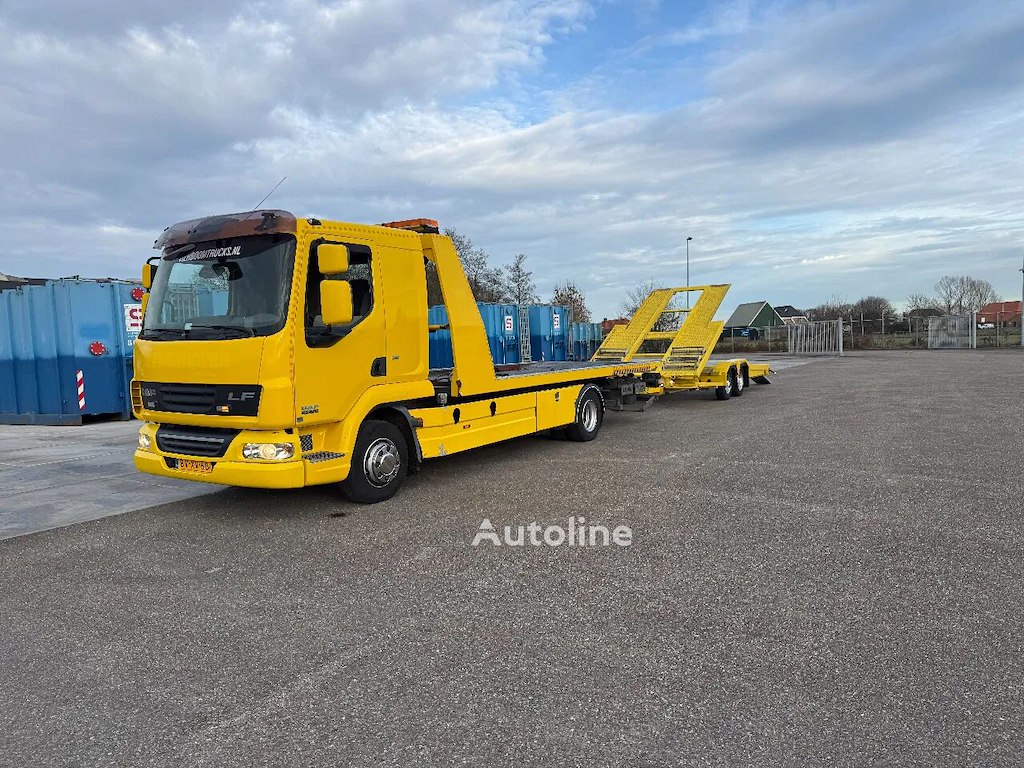 DAF LF 45 LF45-220 Abschelppwagen Falkom mit Anhanger / Schiebeplate autotransporter