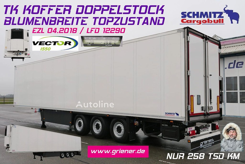 Schmitz Cargobull SKO 24/CARRIER 1550/DOPPELSTOCK/BLUMEN 258tsd km poluprikolica hladnjača