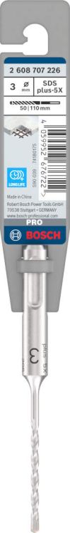 Bosch PRO SDS plus-5X burgija za udarne bušilice, 3x50x100 mm (2608707226)