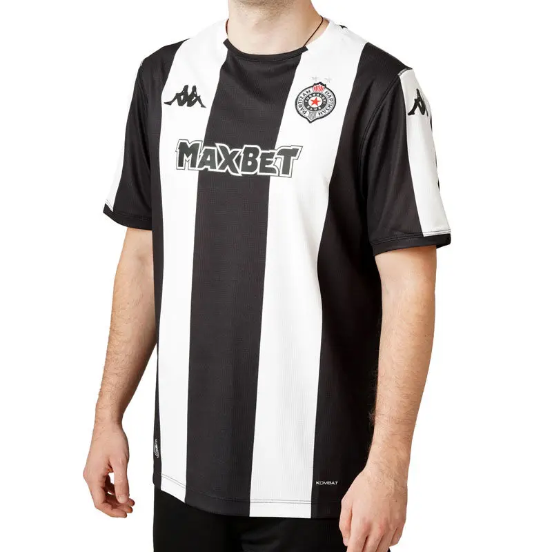 Kappa Dres za dečake Kombat Youth 2026 Home Partizan, Crno-beli