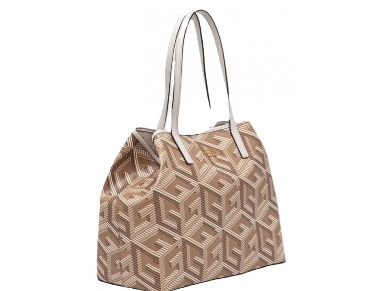 Guess taupe shopper torba + neseser – očuvano
