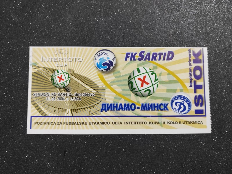 FK SARTID - DINAMO MINSK 11.07.2004. INTERTOTO KUP