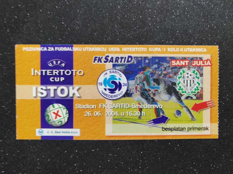 FK SARTID - SANT JULIA ANDORA 26.06.2004. INTERTOTO KUP