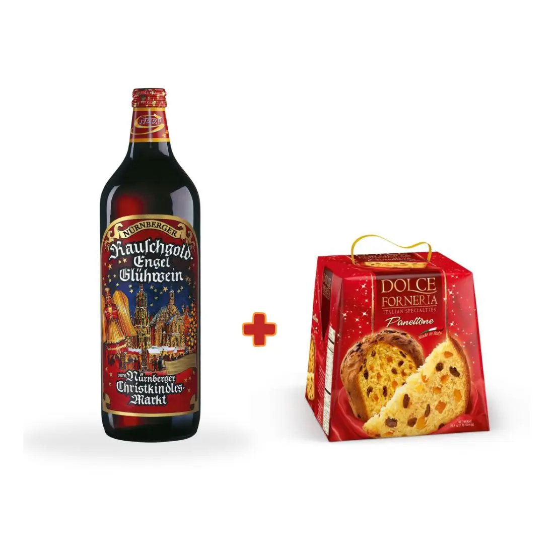 Nurnberger Kuvano vino Gluhwein, 1 l + Dolce Forneria Panettone, 500 g
