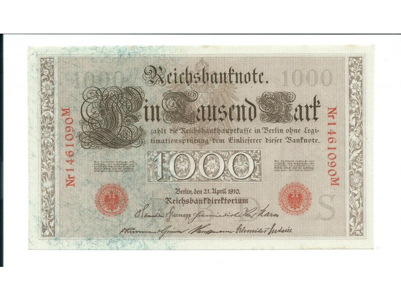 Nemačka 1000 Maraka 1910 UNC