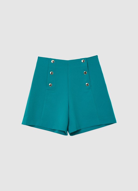 GOLD BUTTON-DOWN SHORTS PETROLEJ ZELENA