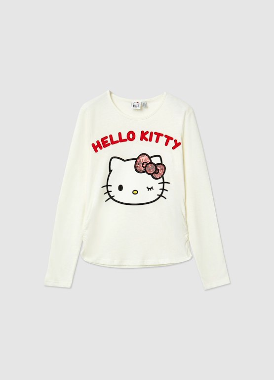 MAJICA SA ŠTAMPOM HELLO KITTY BELA VUNA