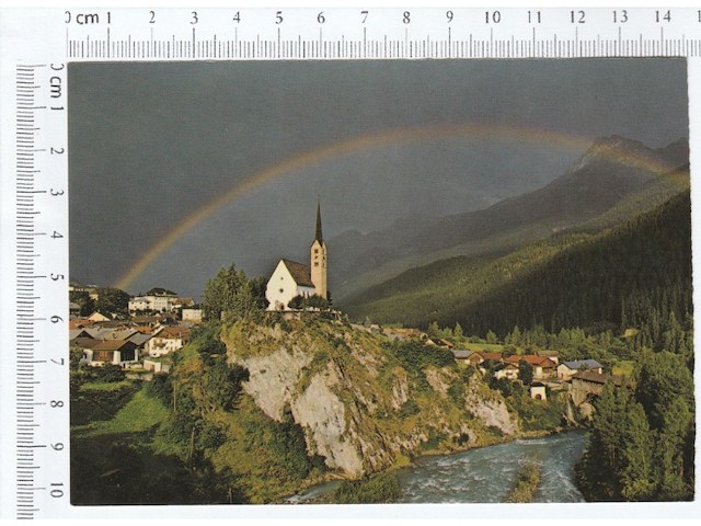Scoul mit Inn Engadin, Švajcarska