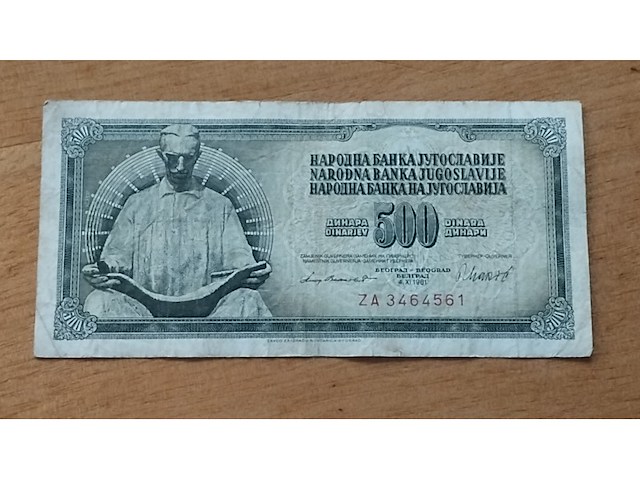 500 Dinara 1981.g - SFRJ - Nikola Tesla - Zamenska