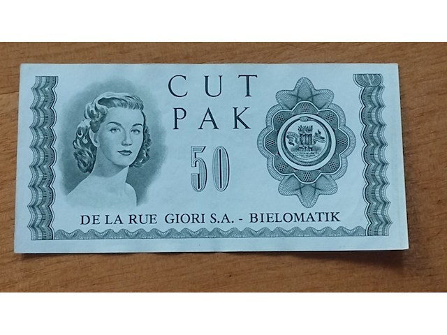 Probni Otisak Novčanice - Cut Pak 50 - De La Rue Giori