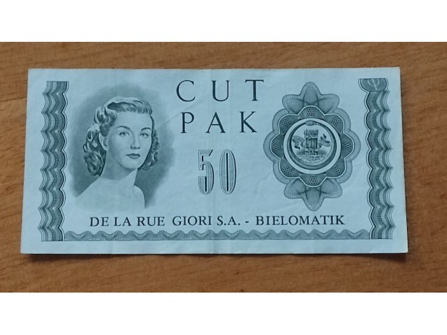 Probni Otisak Novčanice - Cut Pak 50 - De La Rue Giori