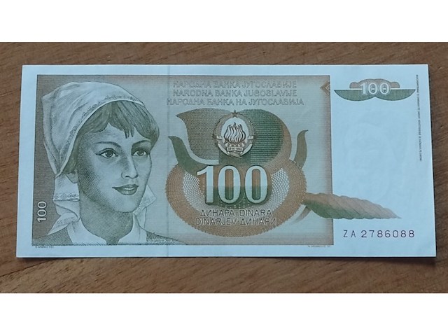 100 Dinara 1990.g - SFRJ - Zamenska - ODLIČNA