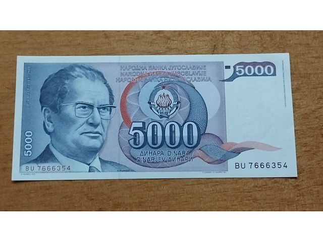5000 Dinara 1985.g - SFRJ - Josip Broz Tito - ODLIČNA