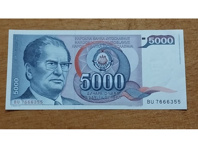 5000 Dinara 1985.g - SFRJ - Josip Broz Tito - ODLIČNA