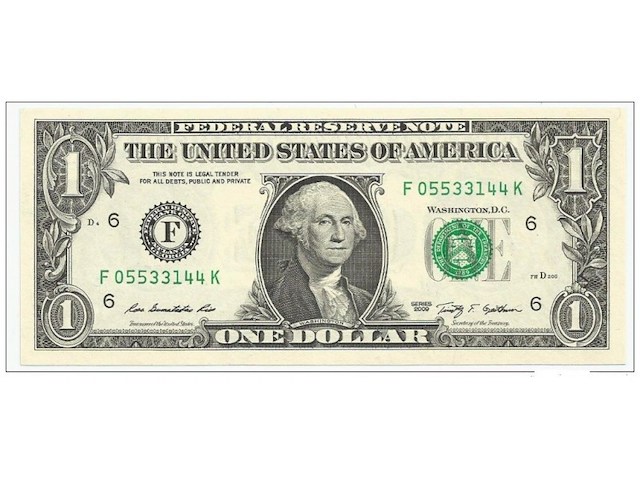 USA 1 dollar 2009. UNC Letter F Georgia