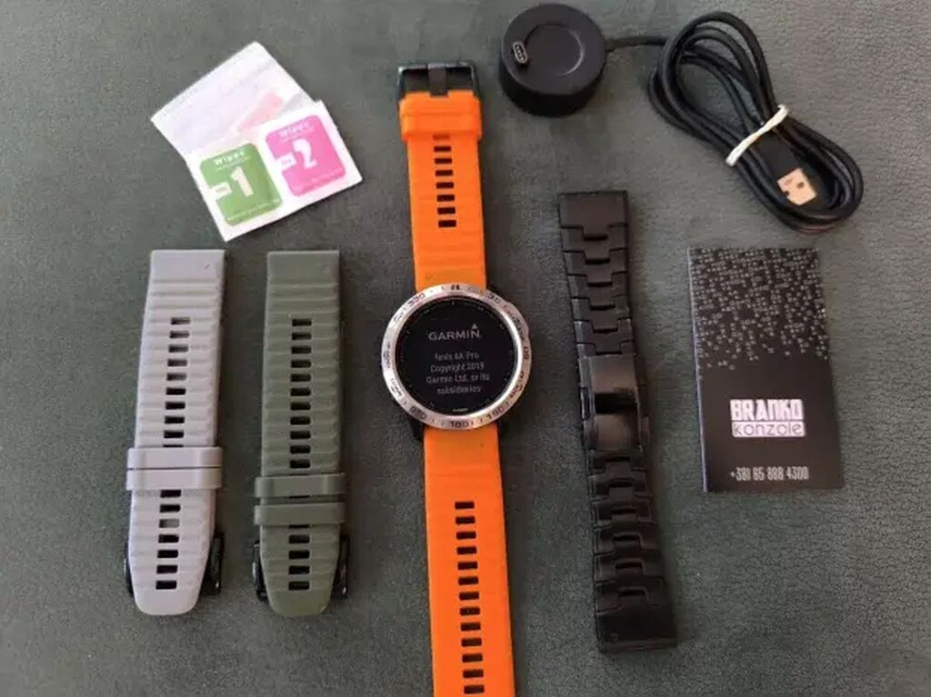 Garmin Fenix 6x PRO Sat je u top stanju, čuvan, ispravan 3x silikonska