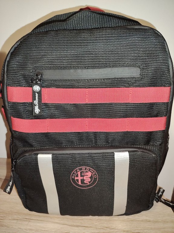 Alfa Romeo Urban Backpack – crno-crveni ranac sa brendom - Originalni