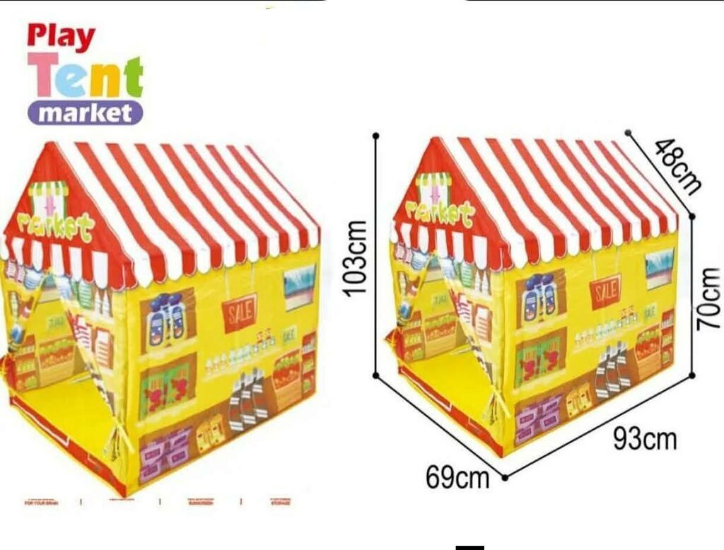Dečiji šator – Play Tent Market - Tema: mini pijaca/market sa