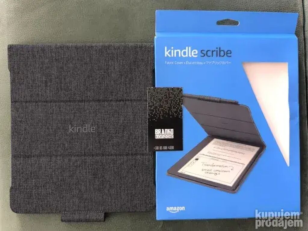 Amazon Kindle Scribe Fabric Folio Cover - Black/Grey ORIGINAL