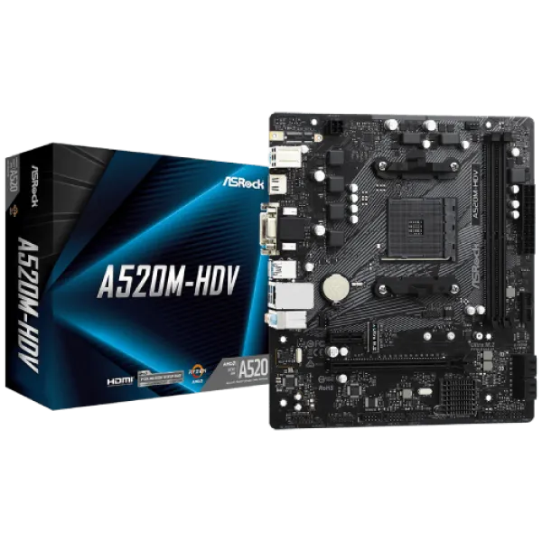 MB AM4 ASRock A520M-HDV 90-MXBE50-A0UAYZÂ Â Â