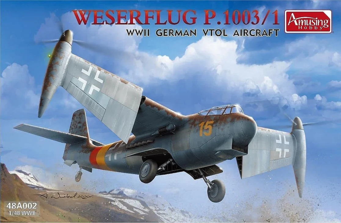 AMUSING HOBBY 1/48 Weserflug P.1003/1 WWII German VTOL aircraft