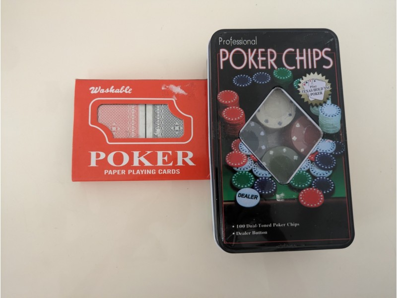 Poker karte i žetoni