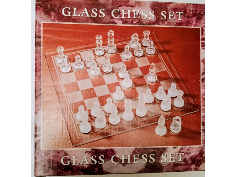 Glass chess set, 35x35 cm. novo